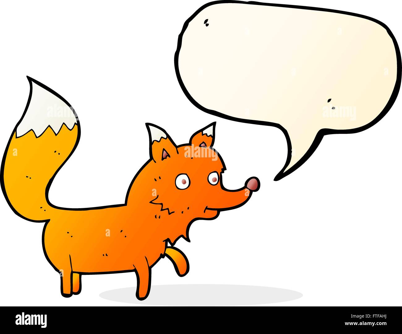 cartoon fox cub with speech bubble Stock Vector Image & Art - Alamy