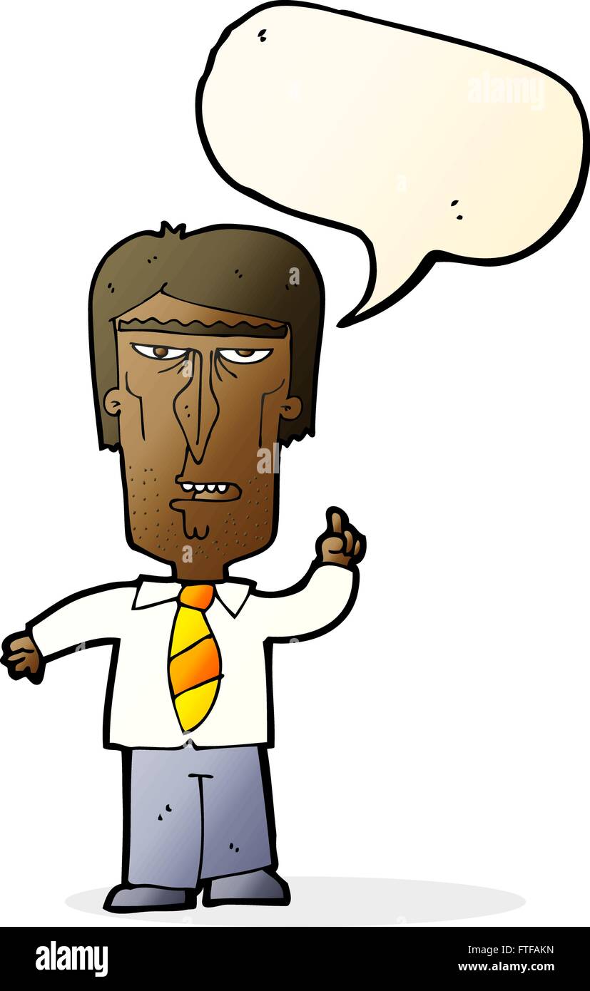cartoon grumpy boss with speech bubble Stock Vector Image & Art - Alamy