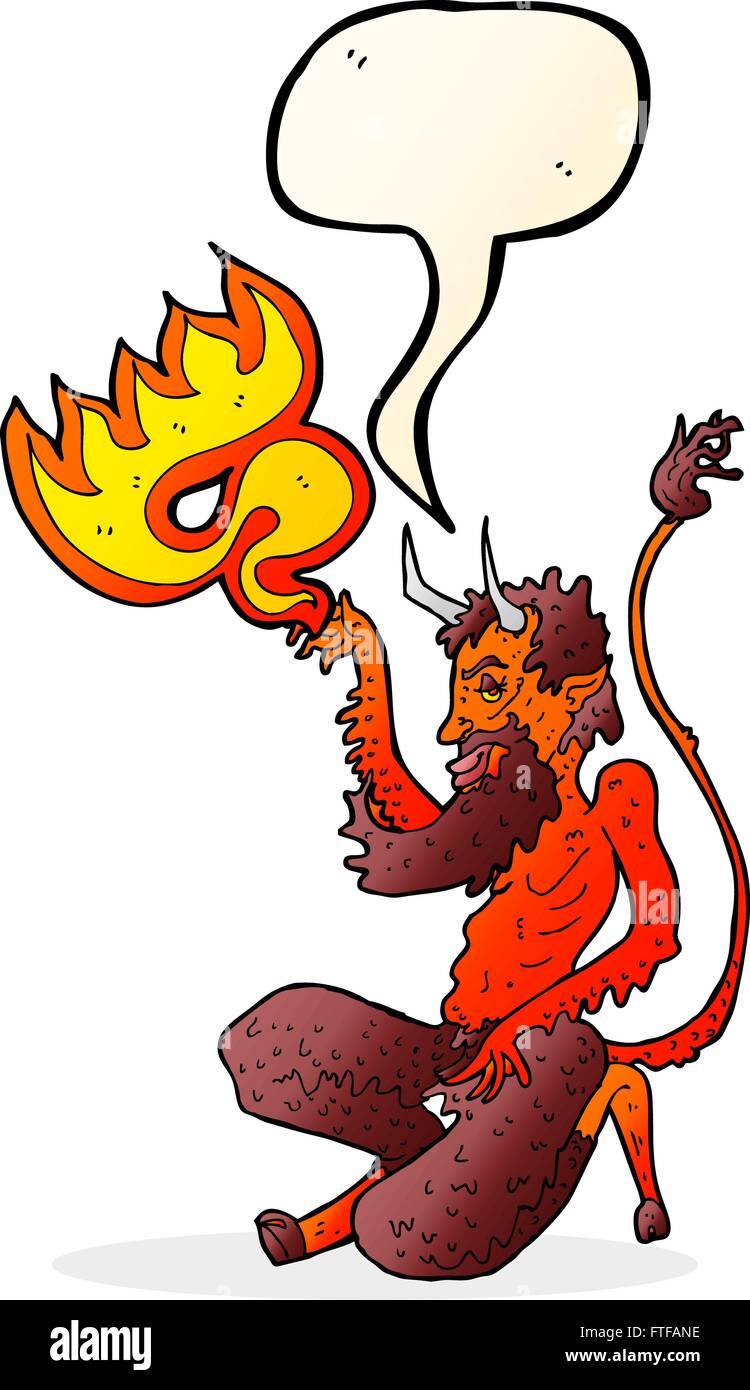 cartoon traditional devil with speech bubble Stock Vector Image & Art ...