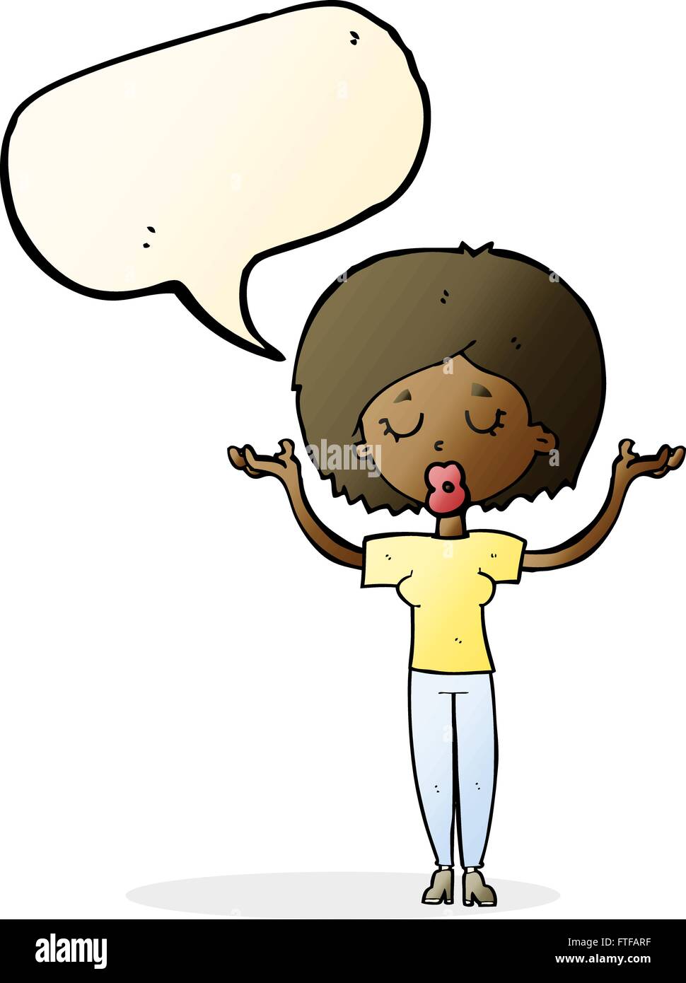 cartoon peaceful woman with speech bubble Stock Vector Image & Art - Alamy