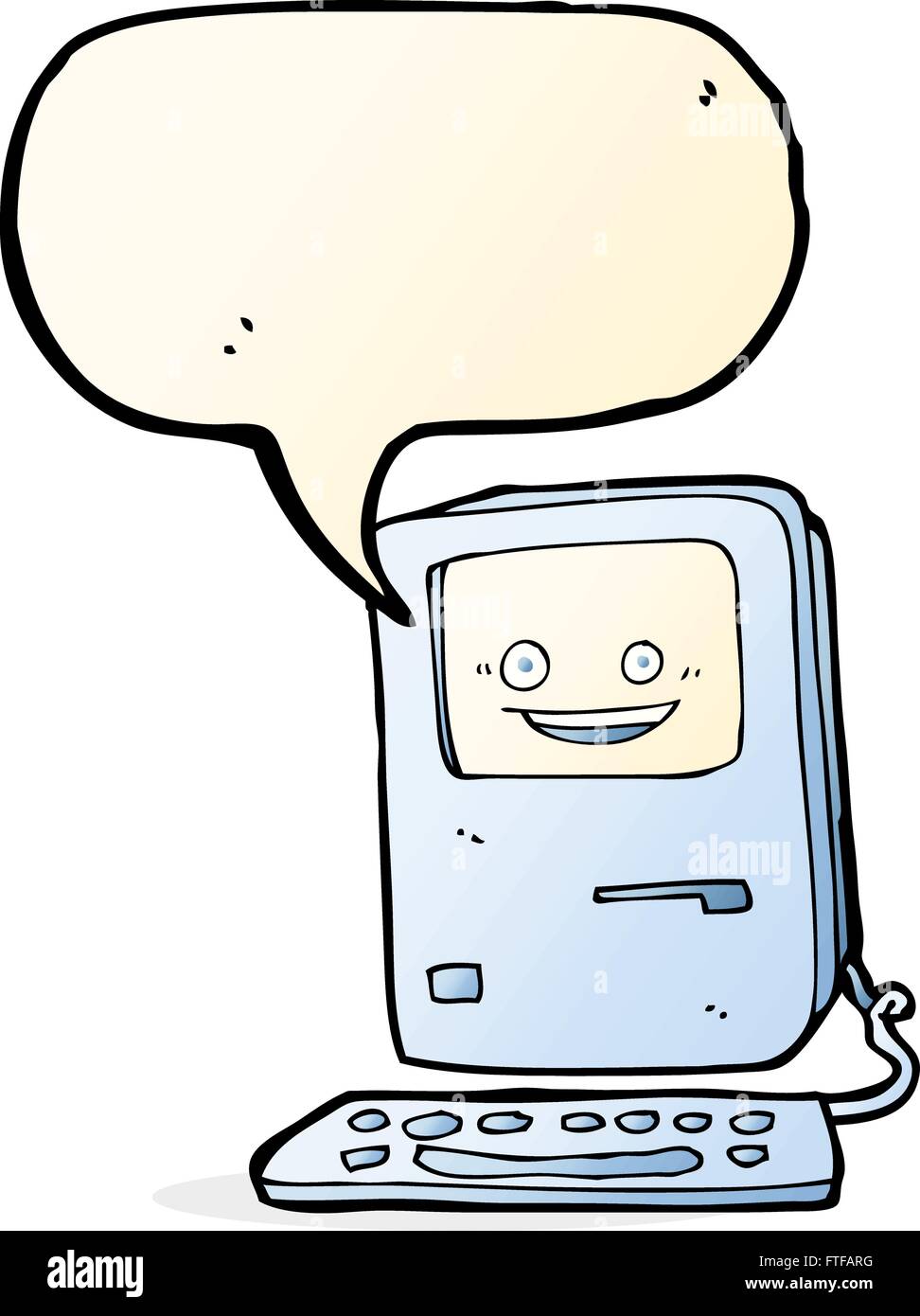 cartoon old computer with speech bubble Stock Vector Image & Art - Alamy