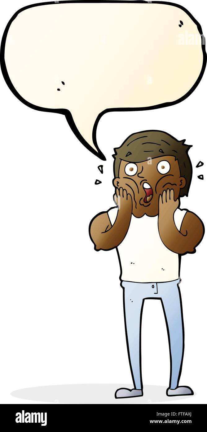 cartoon gasping man with speech bubble Stock Vector Image & Art - Alamy