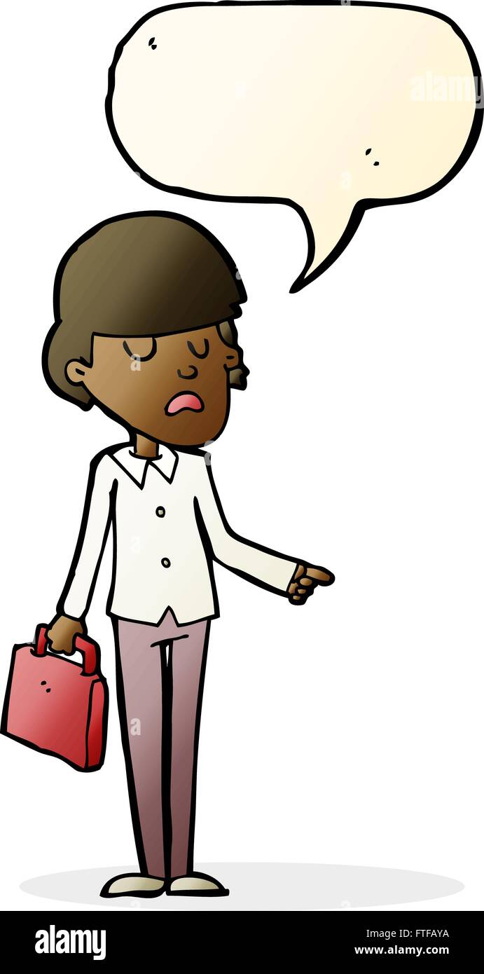 cartoon arrogant businessman pointing with speech bubble Stock Vector ...