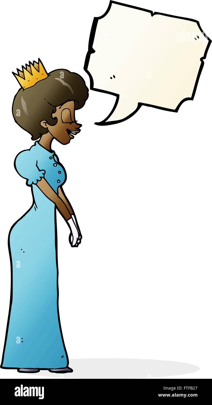cartoon princess with speech bubble Stock Vector Image & Art - Alamy