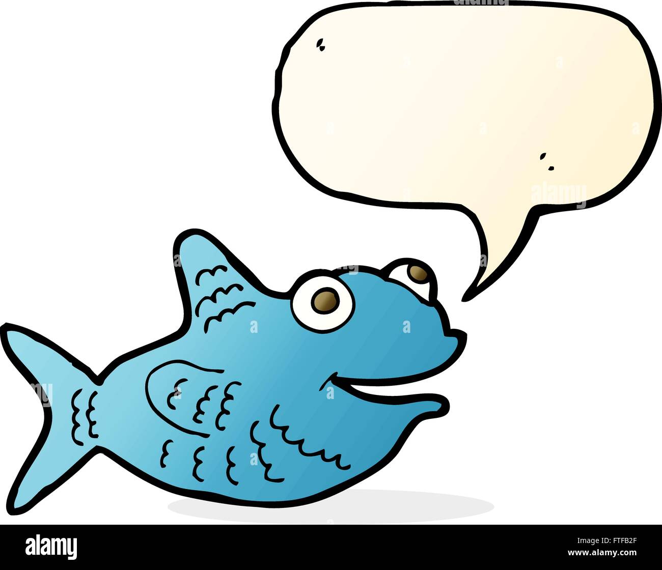 cartoon happy fish with speech bubble Stock Vector Image & Art - Alamy
