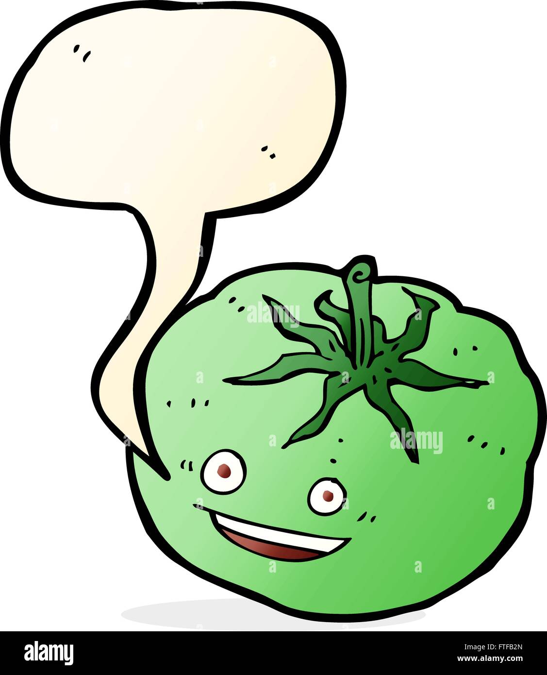 cartoon green tomato with speech bubble Stock Vector Image & Art - Alamy