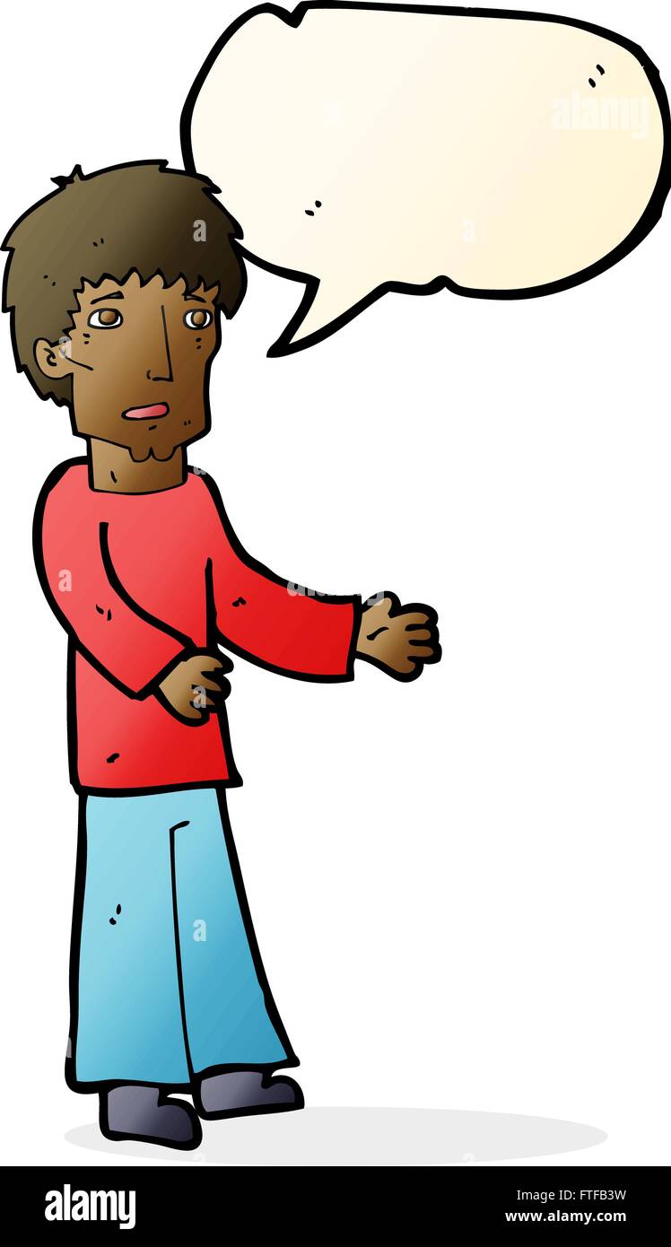 cartoon man explaining with speech bubble Stock Vector Image & Art - Alamy