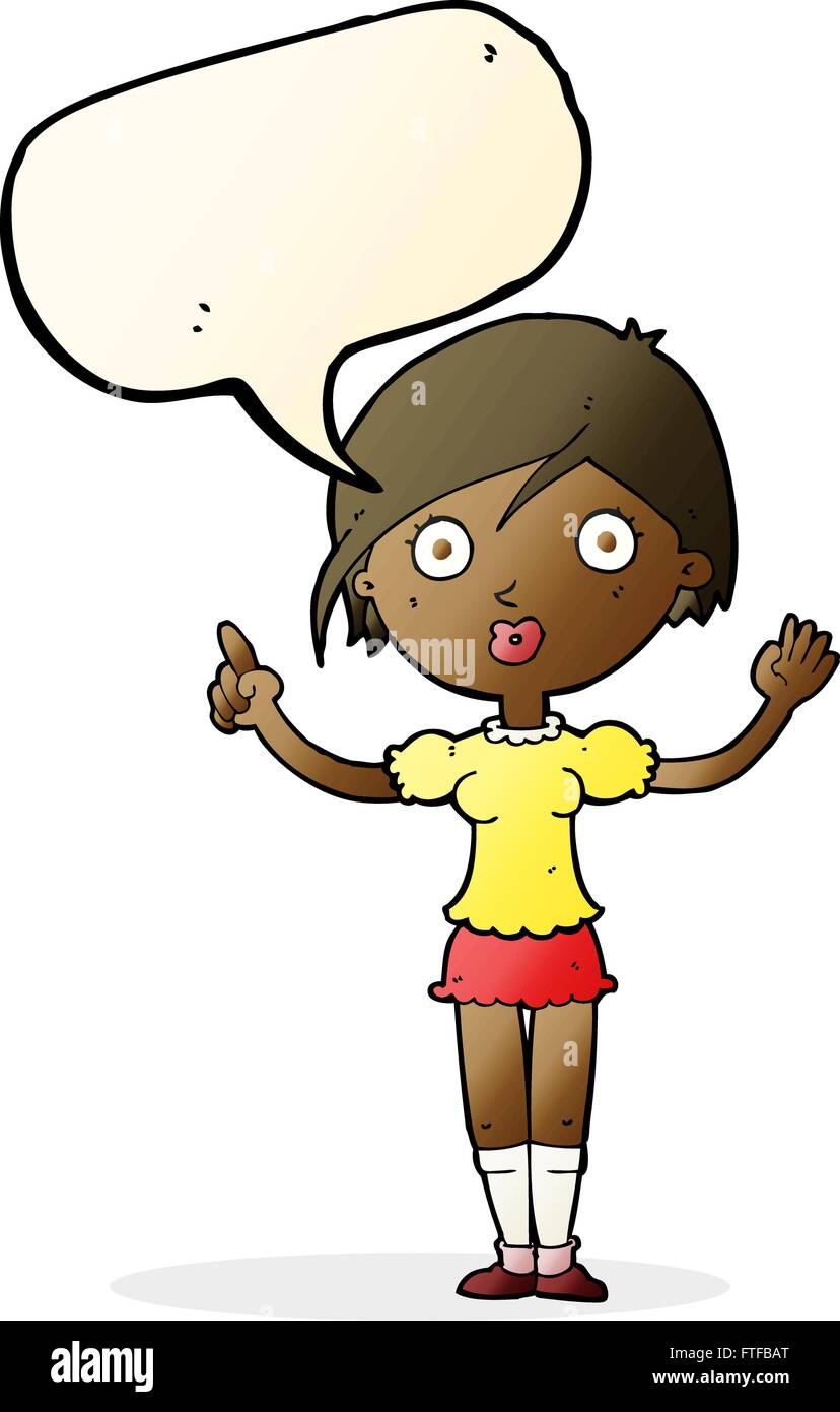 Cartoon girl asking question bubble hi-res stock photography and images ...