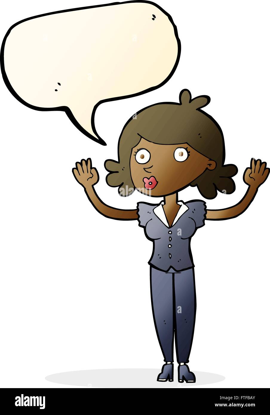 cartoon woman surrendering with speech bubble Stock Vector Image & Art ...