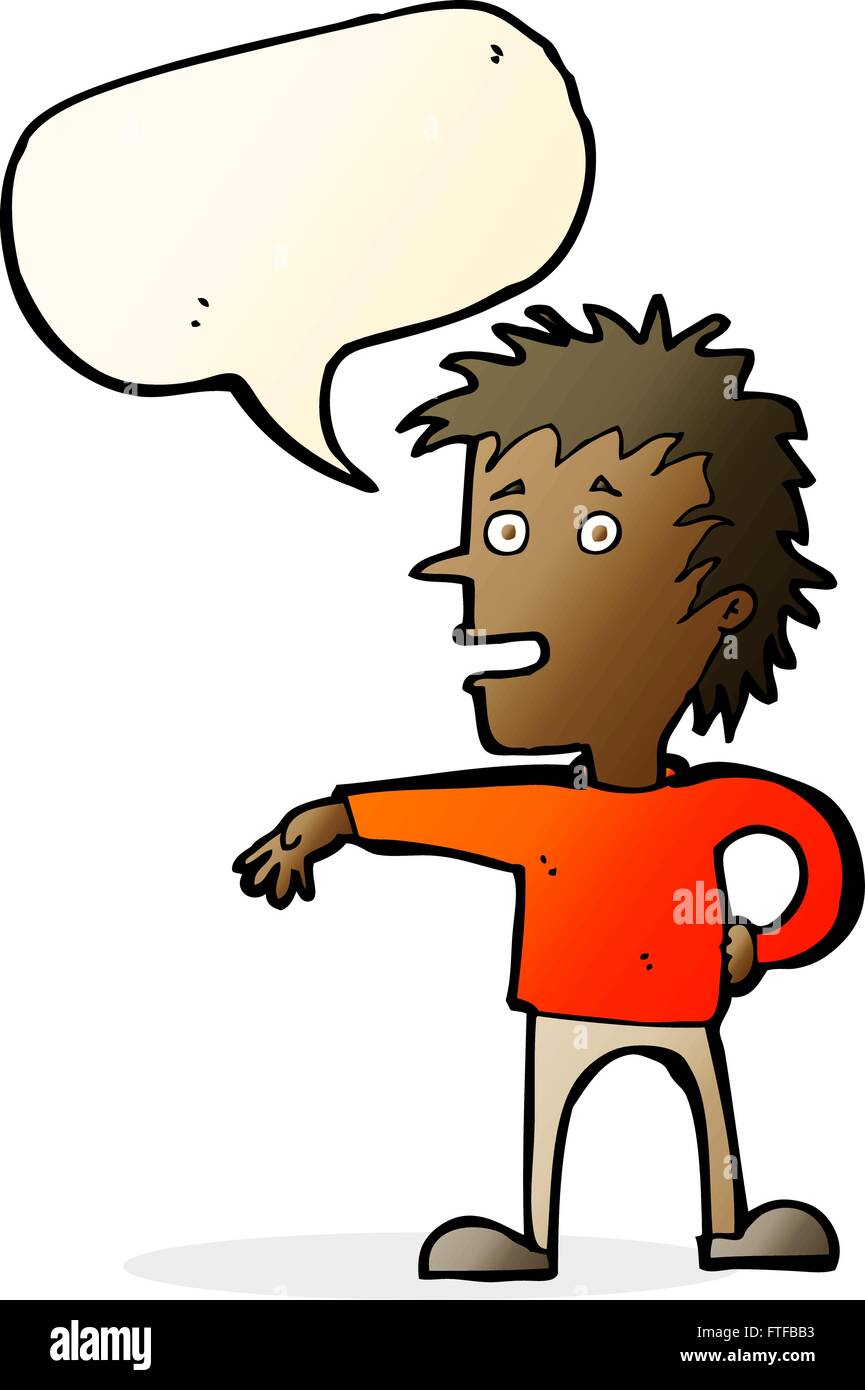 cartoon man making dismissive gesture with speech bubble Stock Vector ...