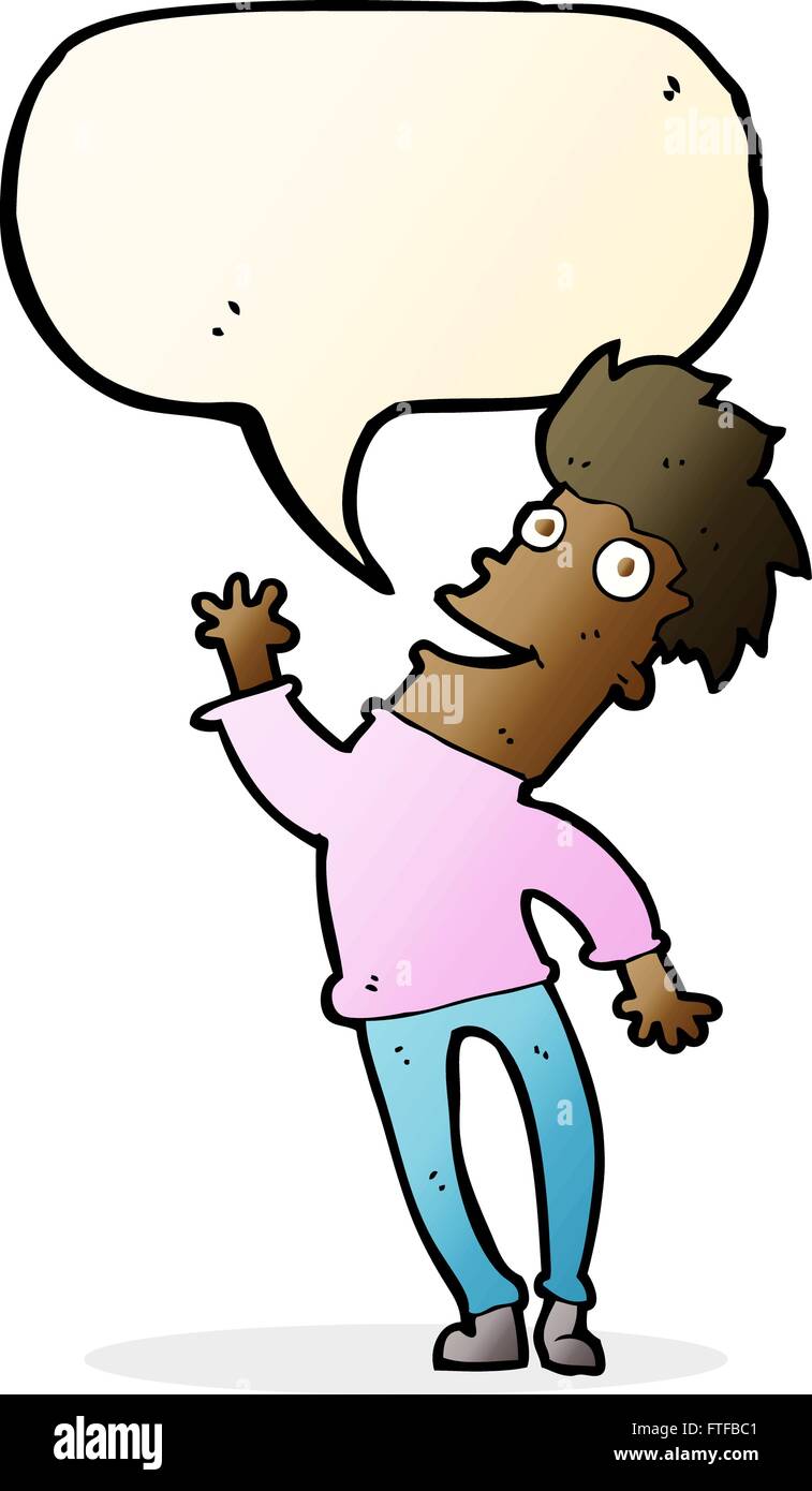 cartoon happy man with speech bubble Stock Vector Image & Art - Alamy