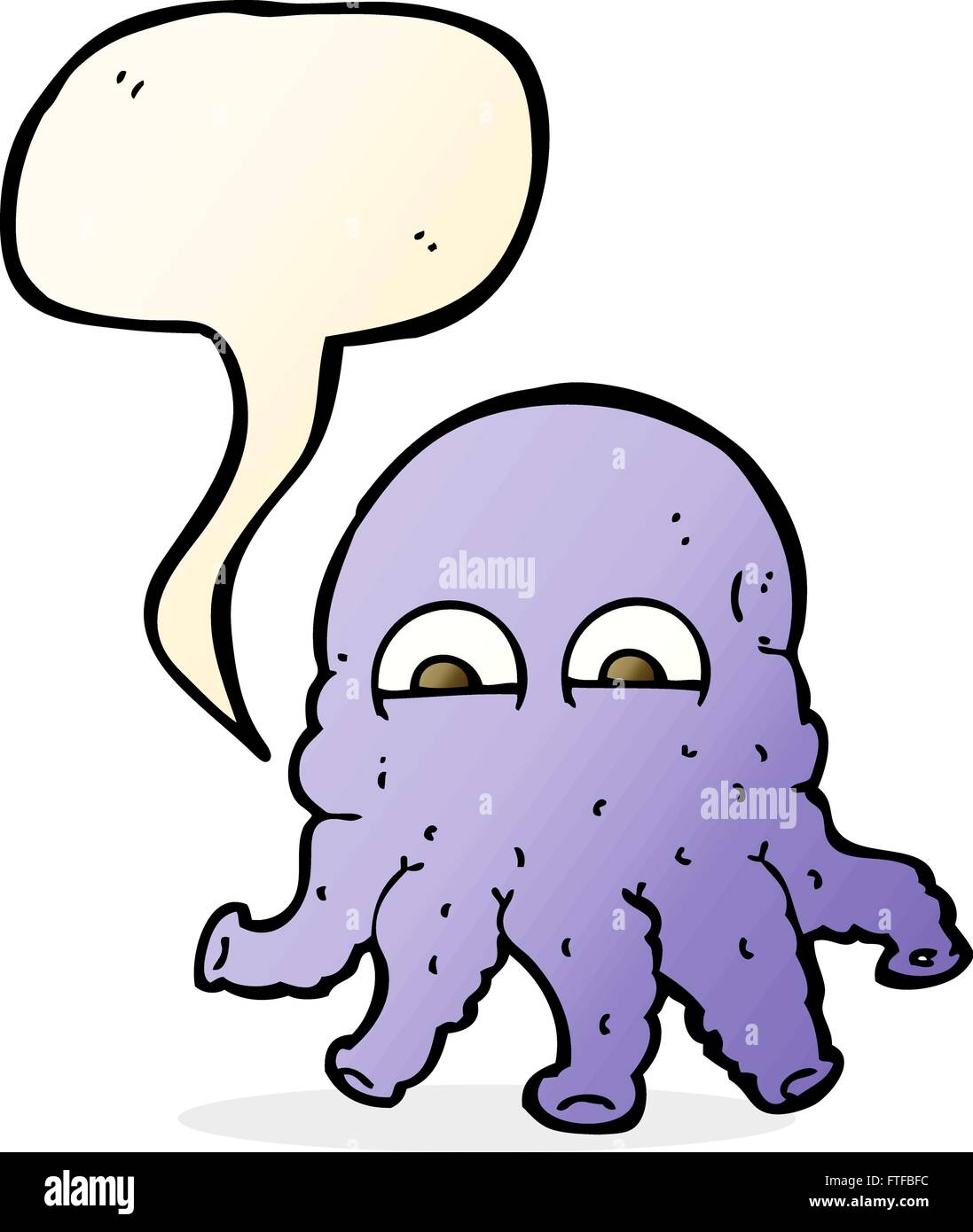 cartoon alien squid face with speech bubble Stock Vector Image & Art ...