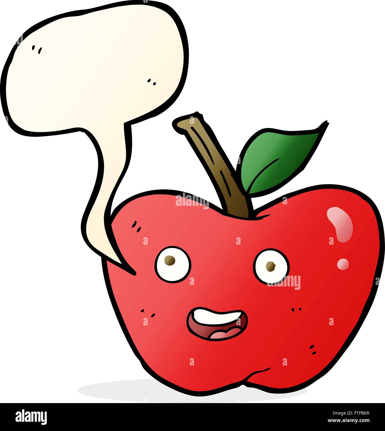 cartoon apple with speech bubble Stock Vector Image & Art - Alamy
