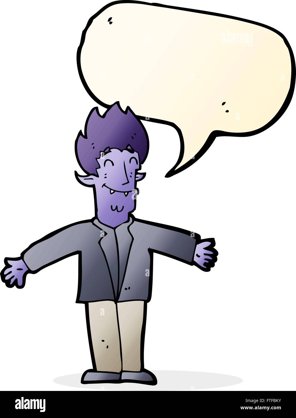 cartoon happy vampire with speech bubble Stock Vector Image & Art - Alamy
