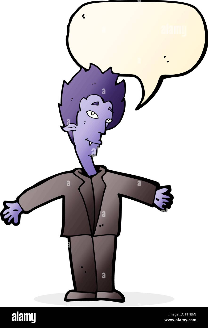 cartoon happy vampire with speech bubble Stock Vector Image & Art - Alamy