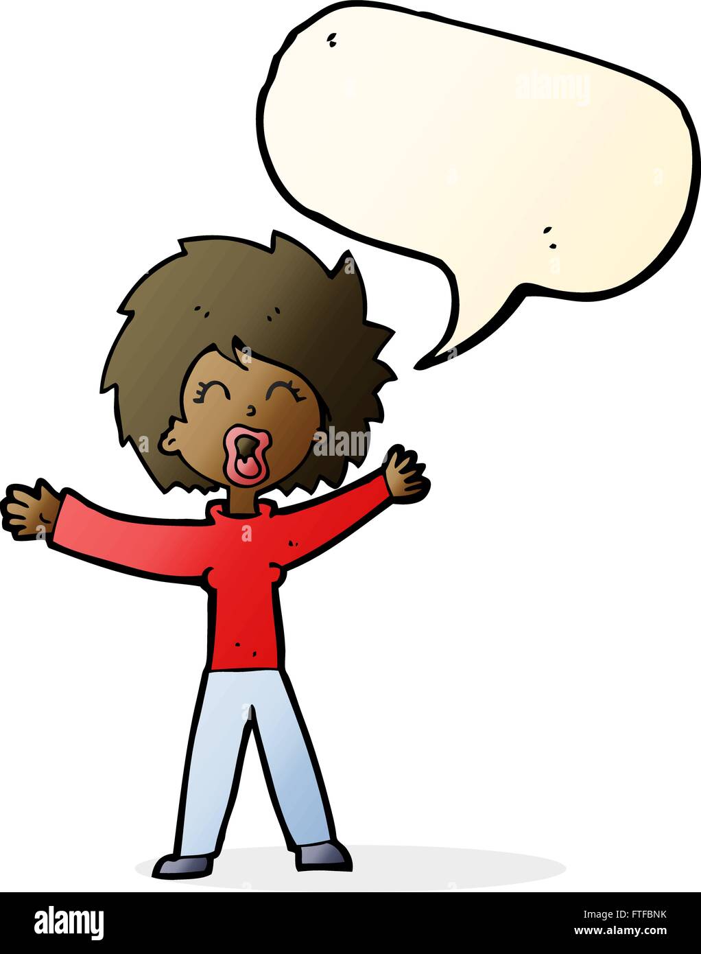 cartoon woman shouting with speech bubble Stock Vector Image & Art - Alamy