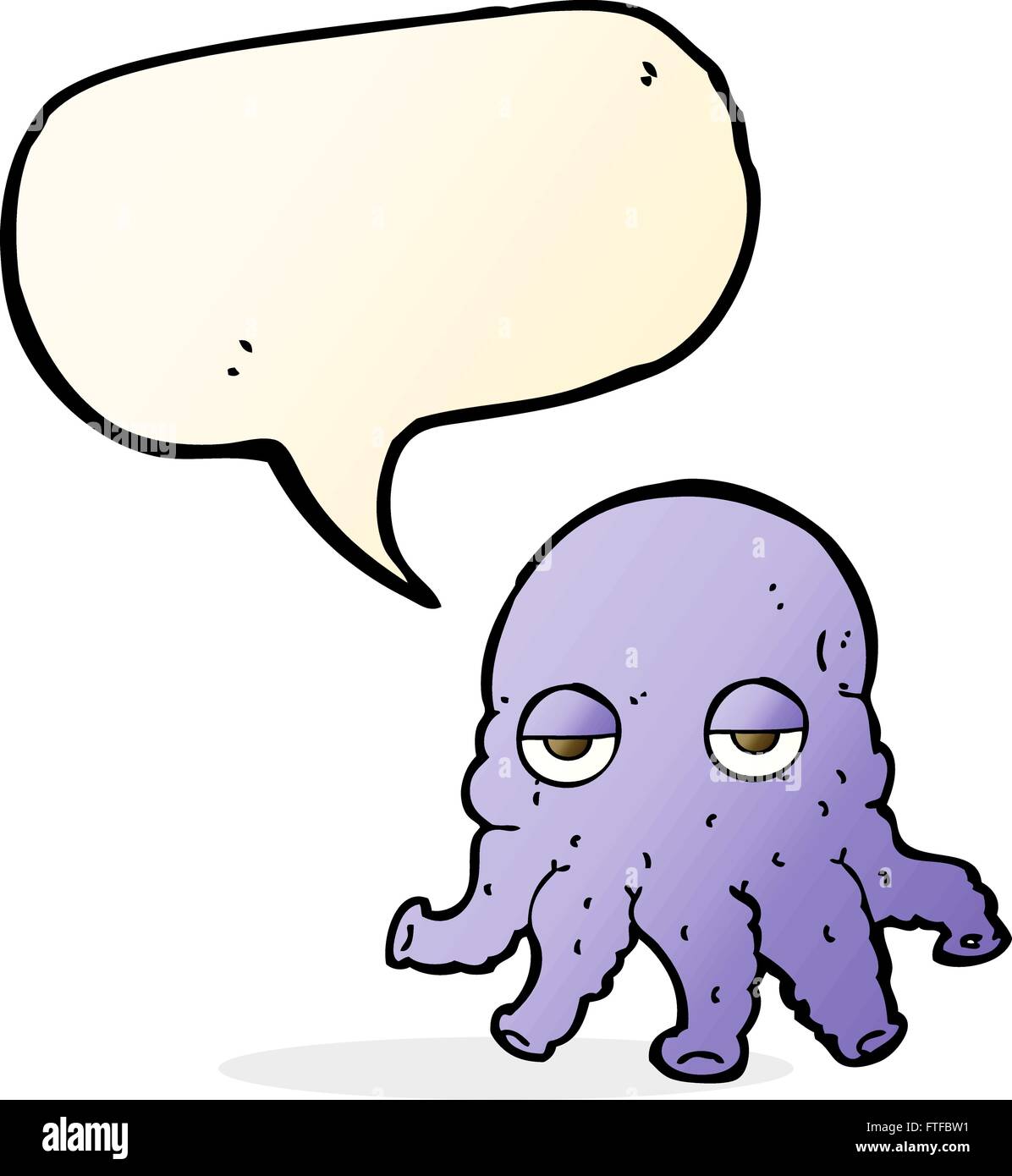 cartoon alien squid face with speech bubble Stock Vector Image & Art ...