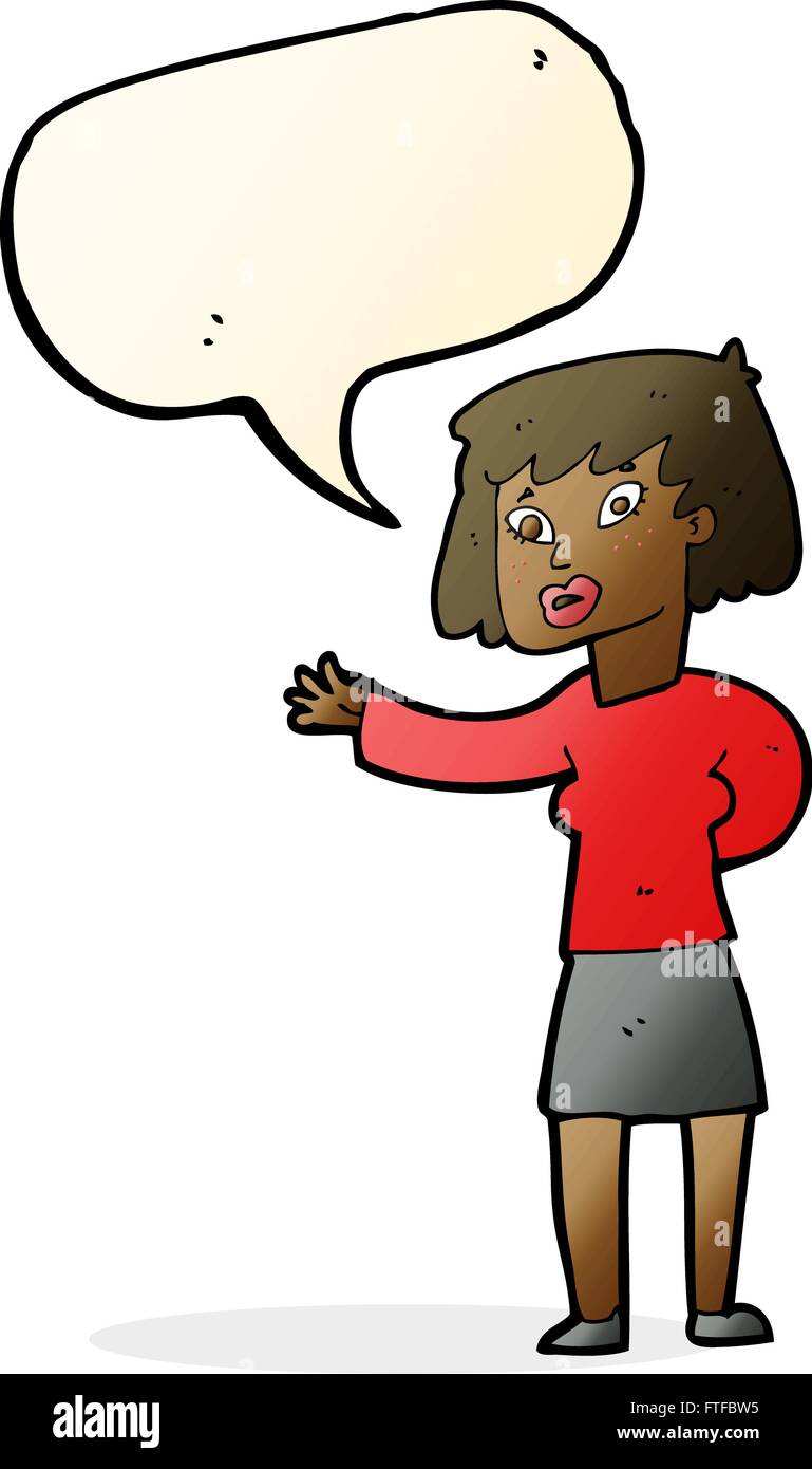 cartoon woman explaining with speech bubble Stock Vector Image & Art ...
