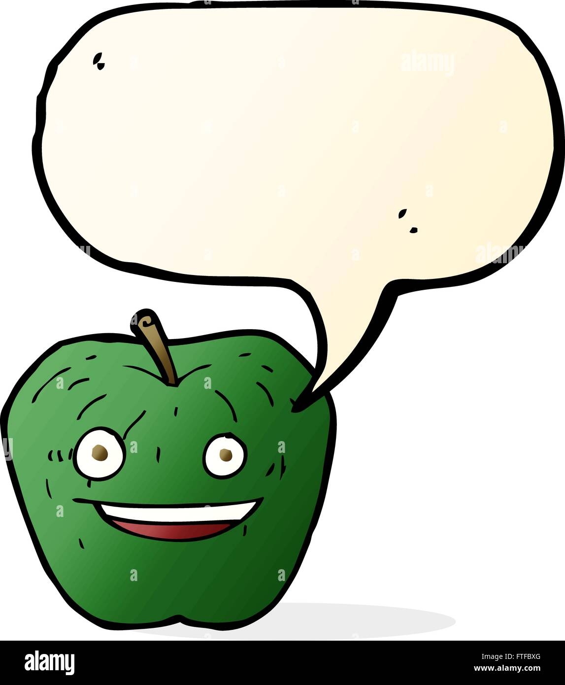 cartoon apple with speech bubble Stock Vector Image & Art - Alamy