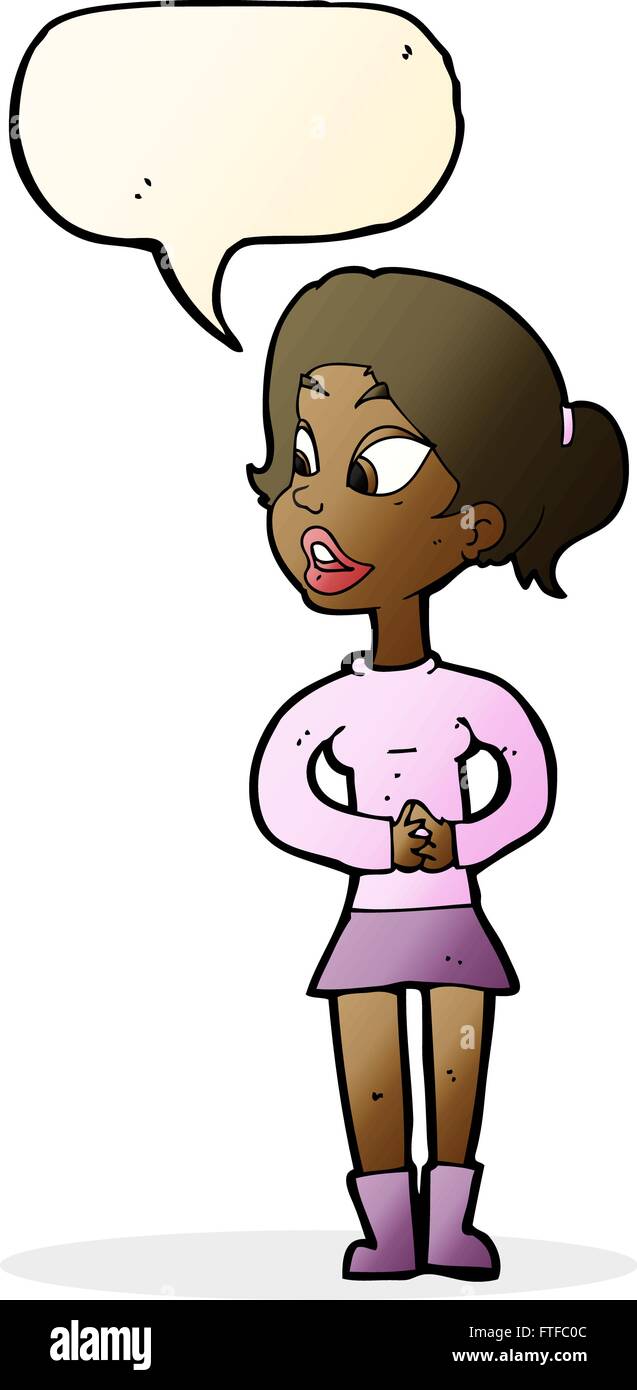 cartoon girl talking with speech bubble Stock Vector Image & Art - Alamy
