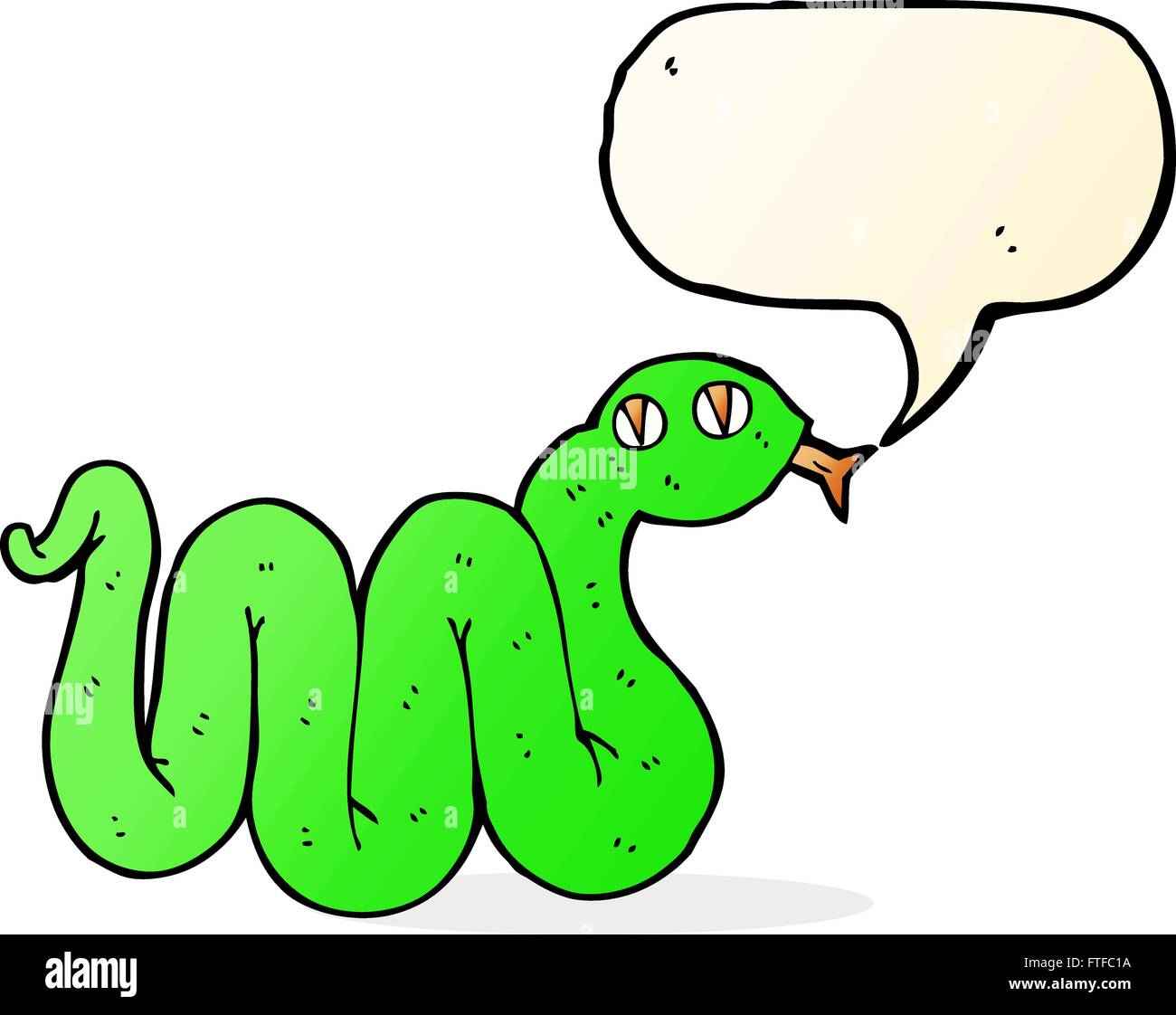 funny cartoon snake with speech bubble Stock Vector Image & Art - Alamy