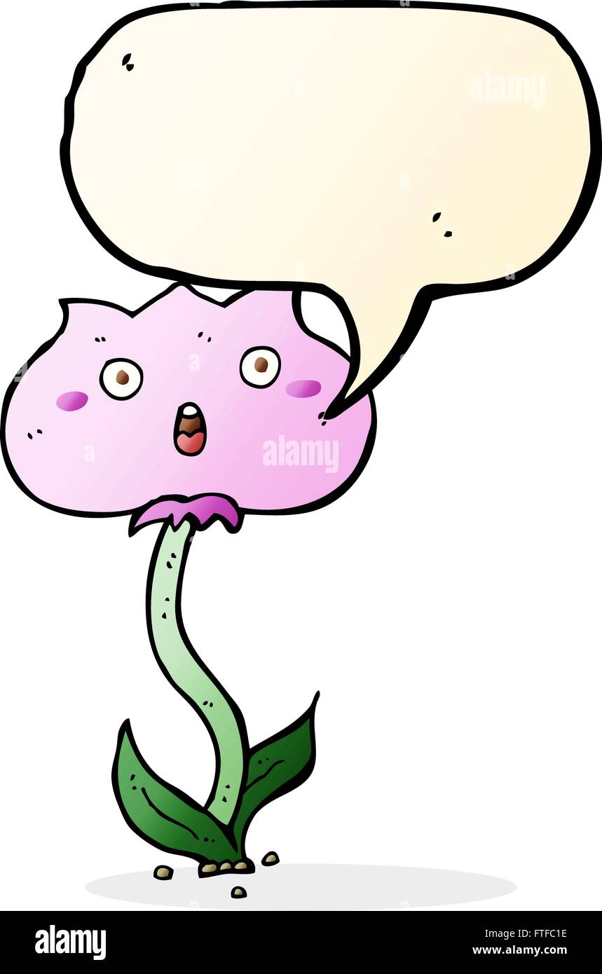 cartoon shocked flower with speech bubble Stock Vector Image & Art - Alamy