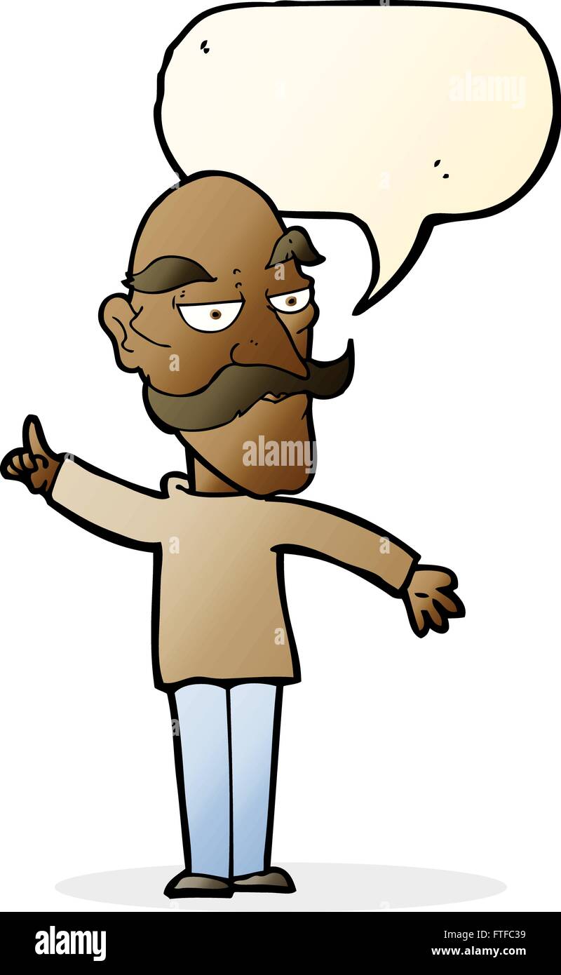 cartoon old man telling story with speech bubble Stock Vector Image ...