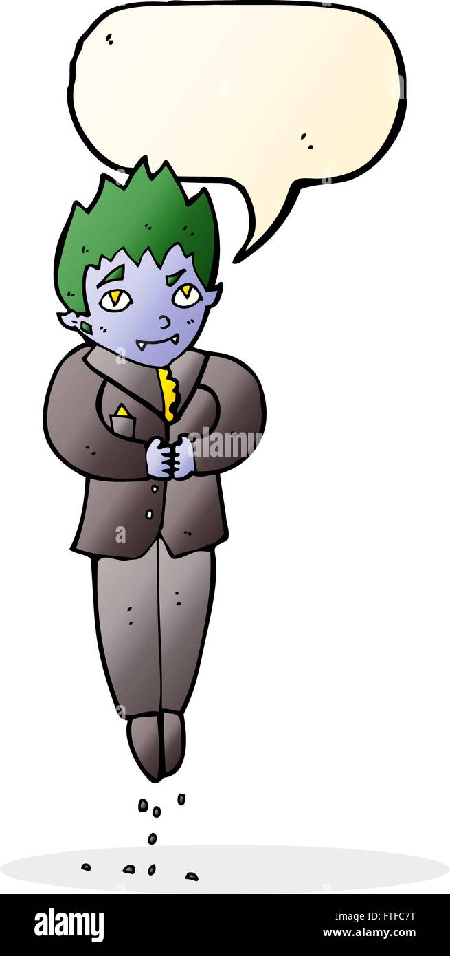 cartoon floating vampire with speech bubble Stock Vector Image & Art ...