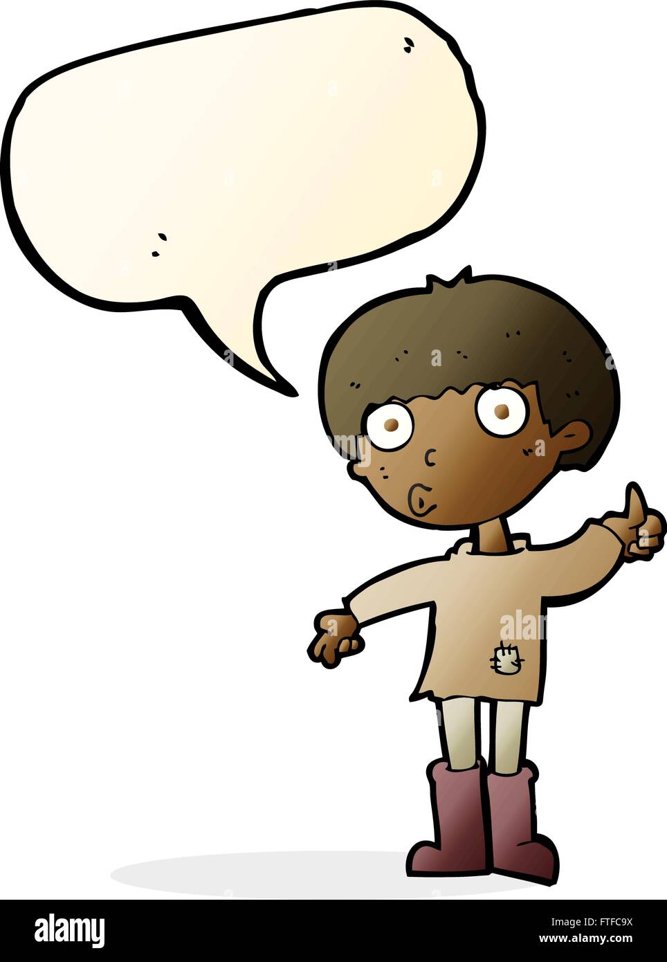 cartoon boy asking question with speech bubble Stock Vector Image & Art ...