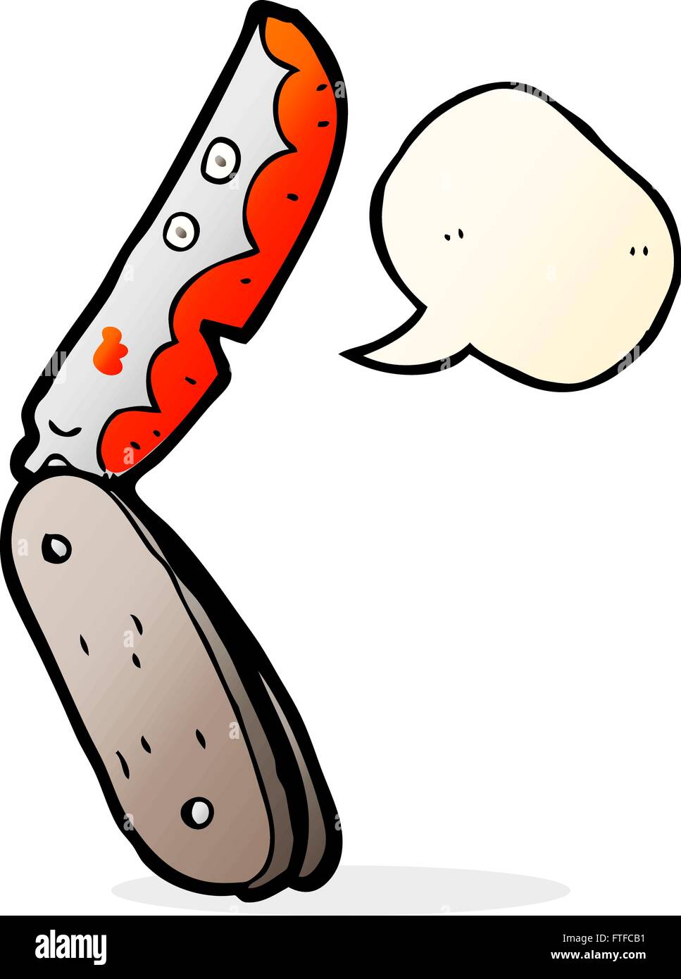 cartoon bloody folding knife with speech bubble Stock Vector Image ...