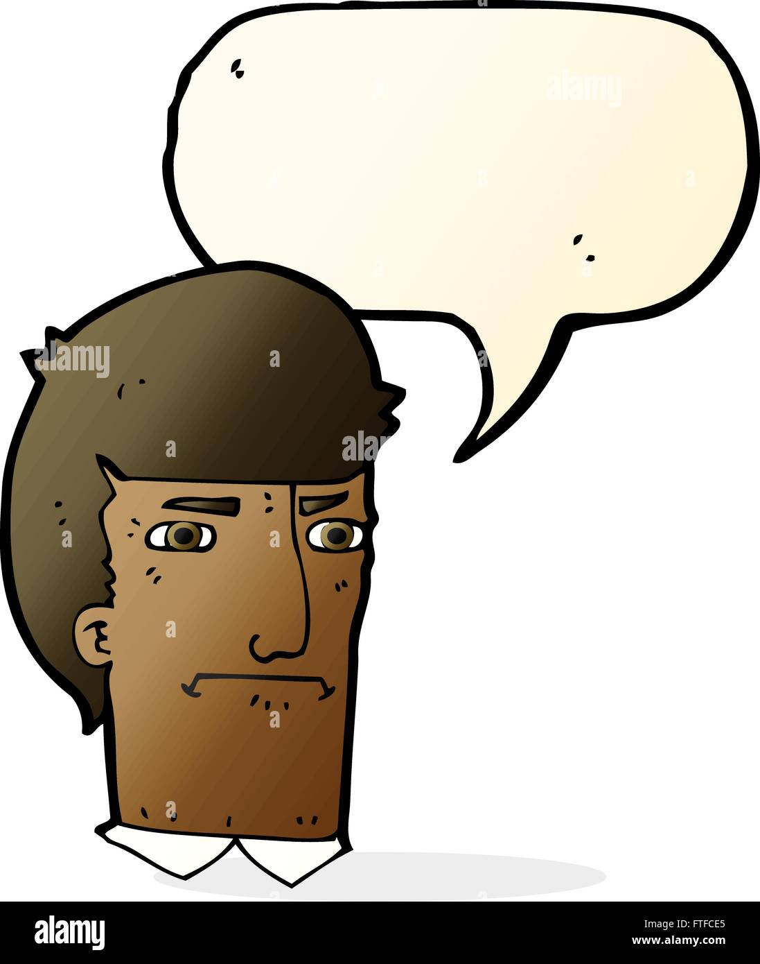cartoon man narrowing eyes with speech bubble Stock Vector Image & Art ...