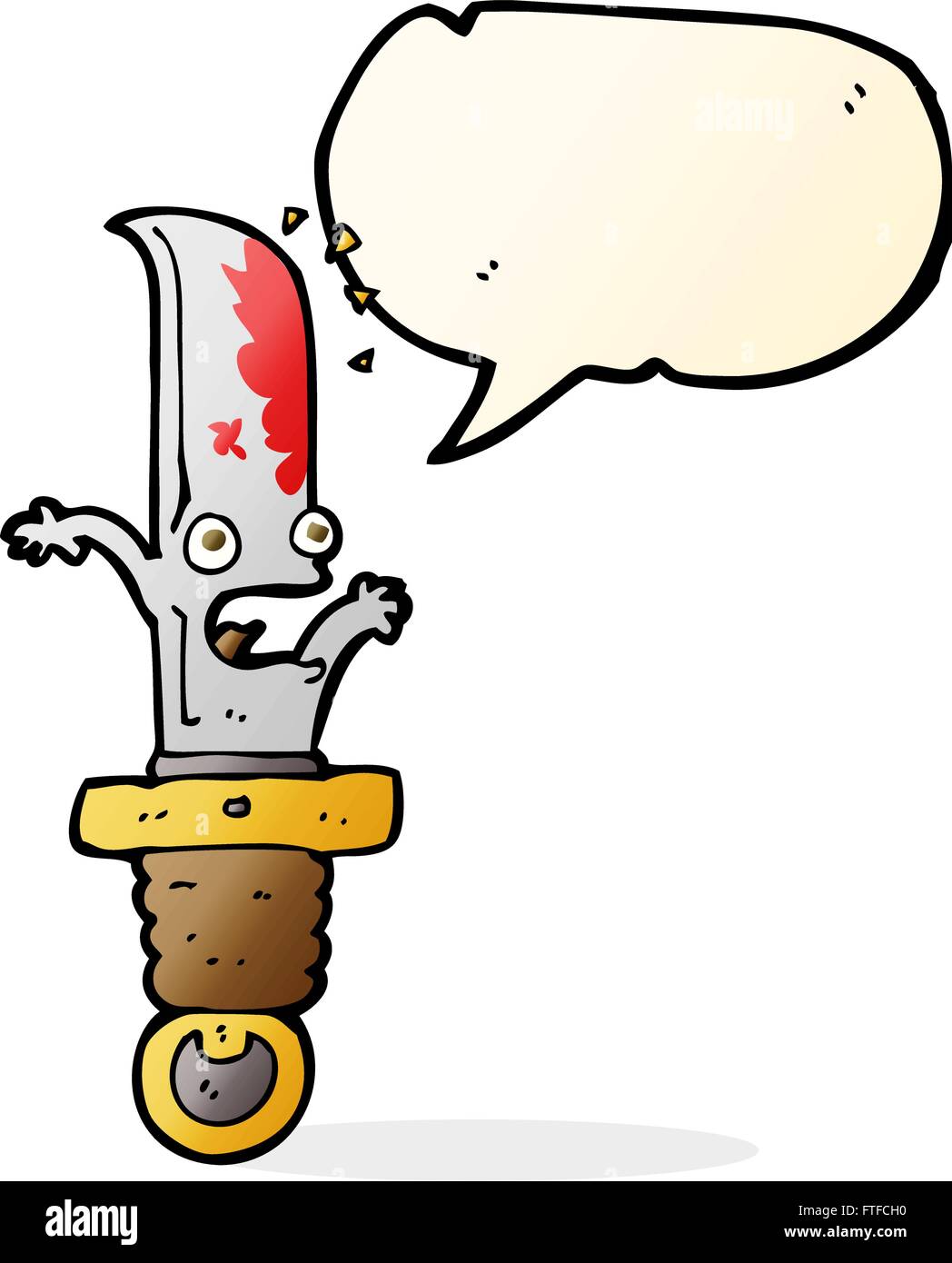 cartoon frightened knife with speech bubble Stock Vector Image & Art ...