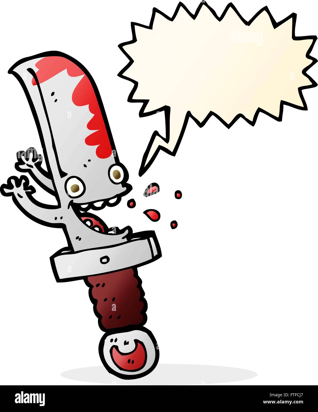 crazy knife cartoon character with speech bubble Stock Vector Image ...