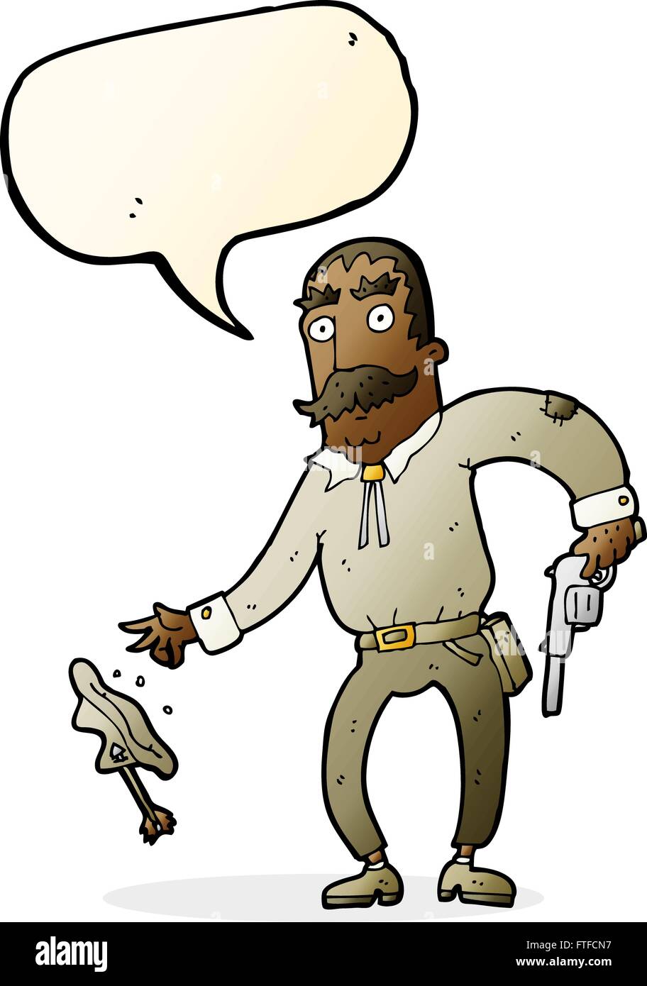 cartoon wild west cowboy with speech bubble Stock Vector Image & Art ...