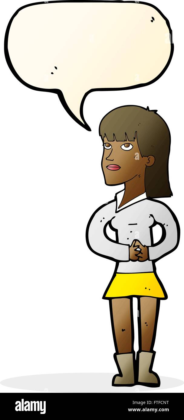 cartoon woman waiting with speech bubble Stock Vector Image & Art - Alamy