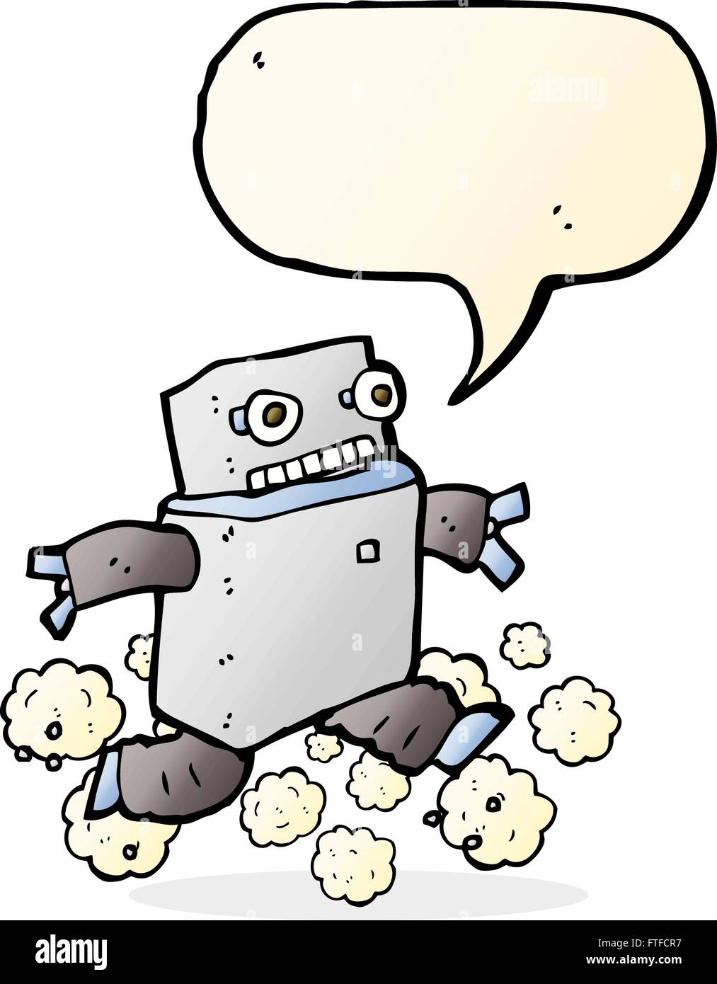 Cartoon illustration funny running robot Stock Vector Images - Alamy