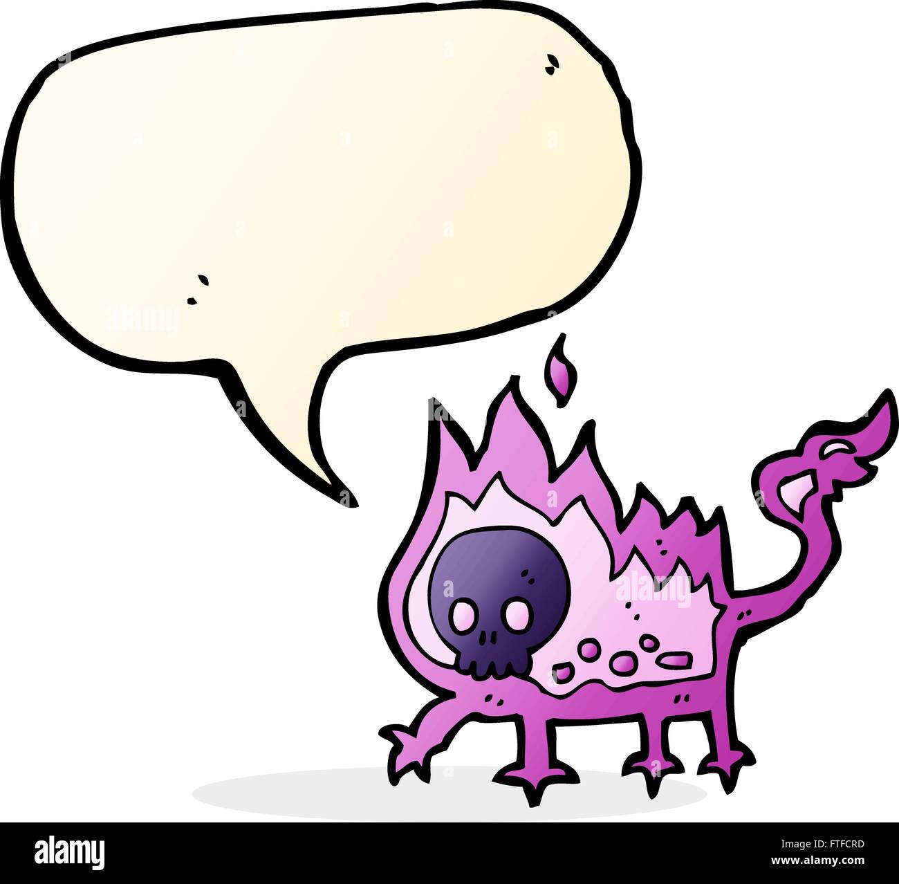 cartoon little imp with speech bubble Stock Vector Image & Art - Alamy