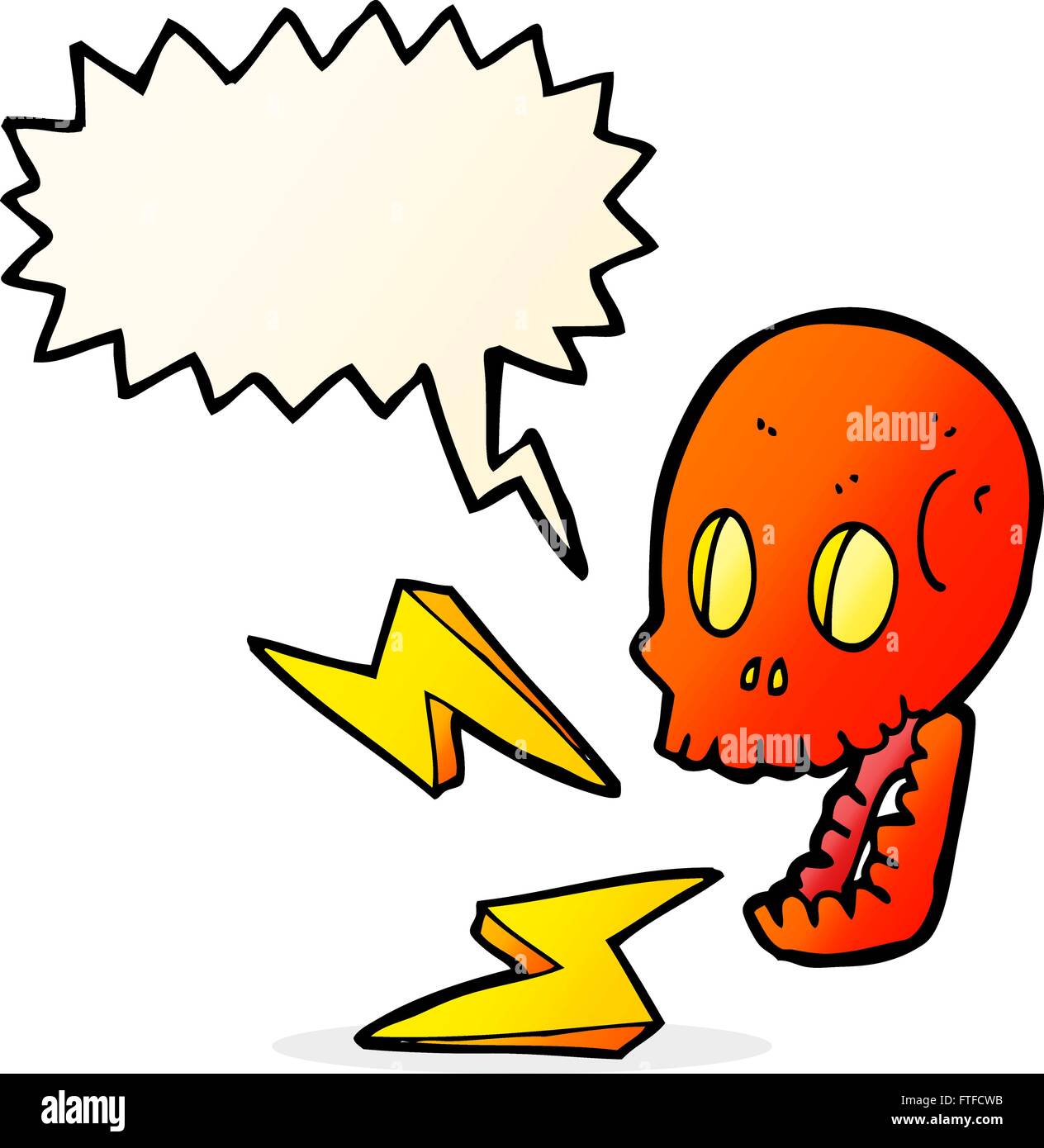 Cartoon crazy skull bubble hi-res stock photography and images - Alamy