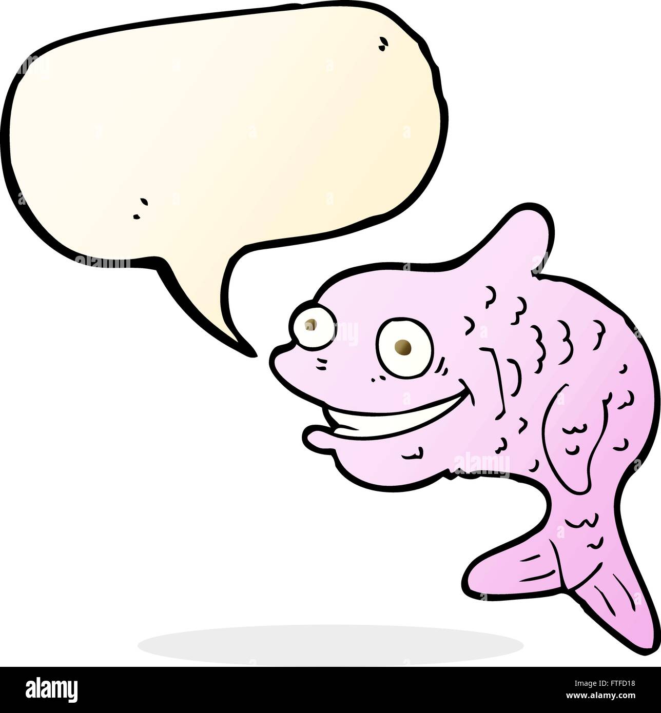 cartoon happy fish with speech bubble Stock Vector Image & Art - Alamy