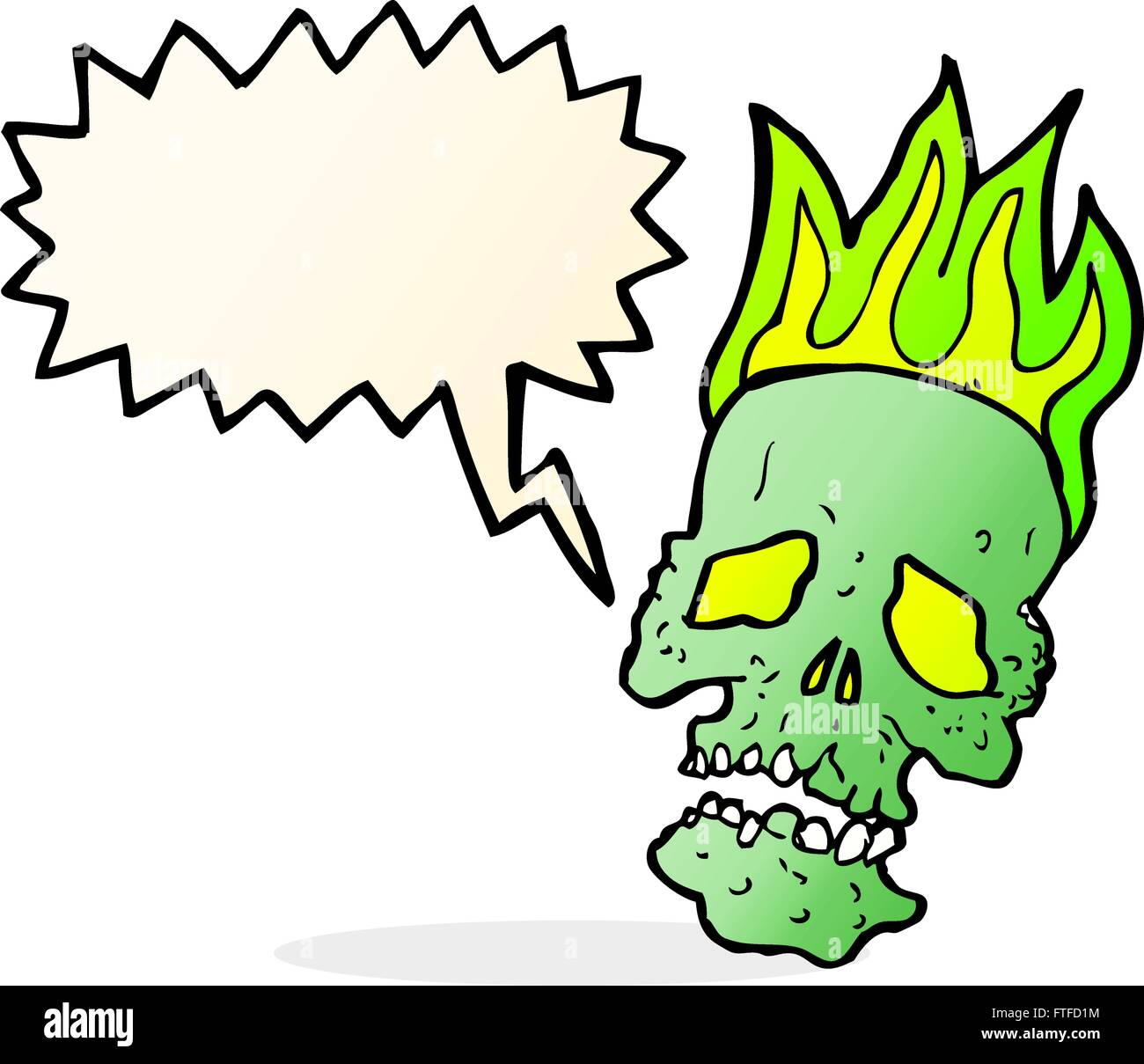 cartoon skull with speech bubble Stock Vector Image & Art - Alamy