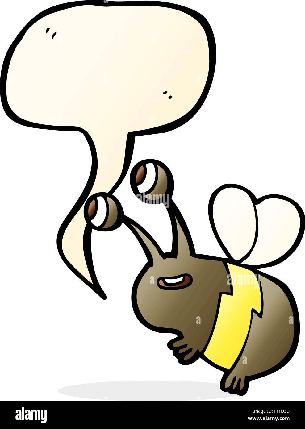 cartoon happy bee with speech bubble Stock Vector Image & Art - Alamy