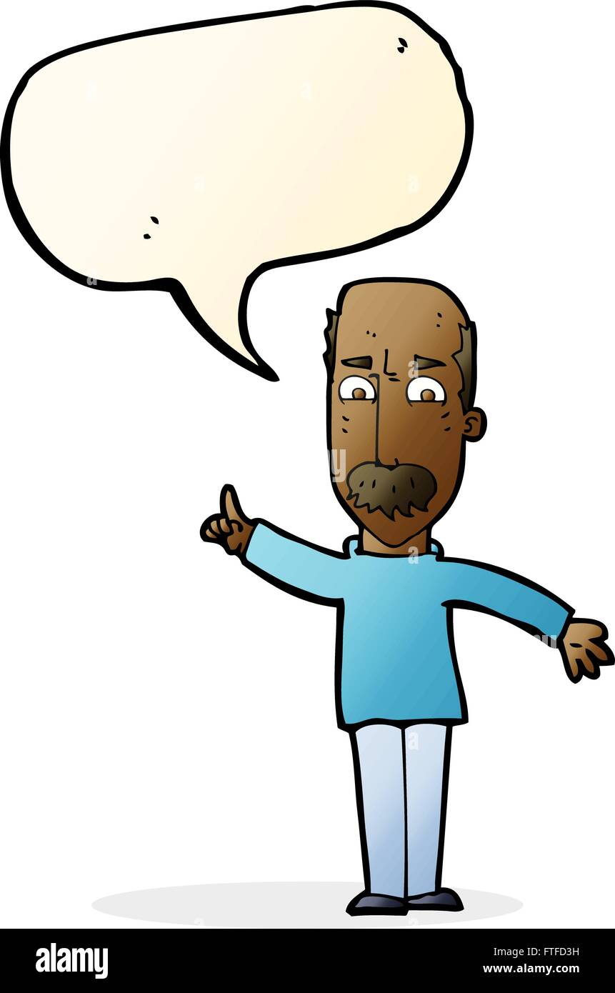 cartoon man issuing stern warning with speech bubble Stock Vector Image ...