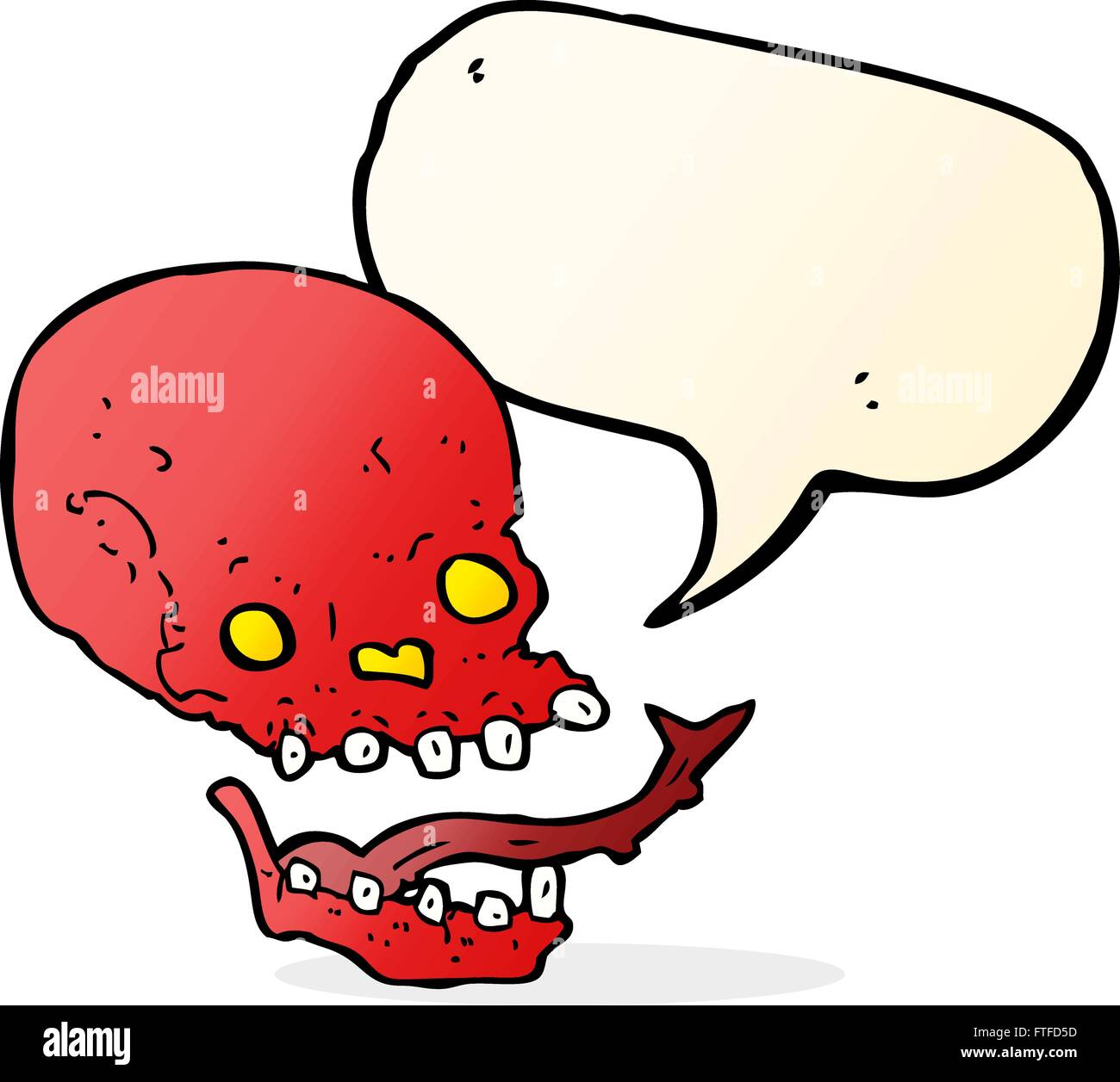 cartoon spooky skull with speech bubble Stock Vector Image & Art - Alamy
