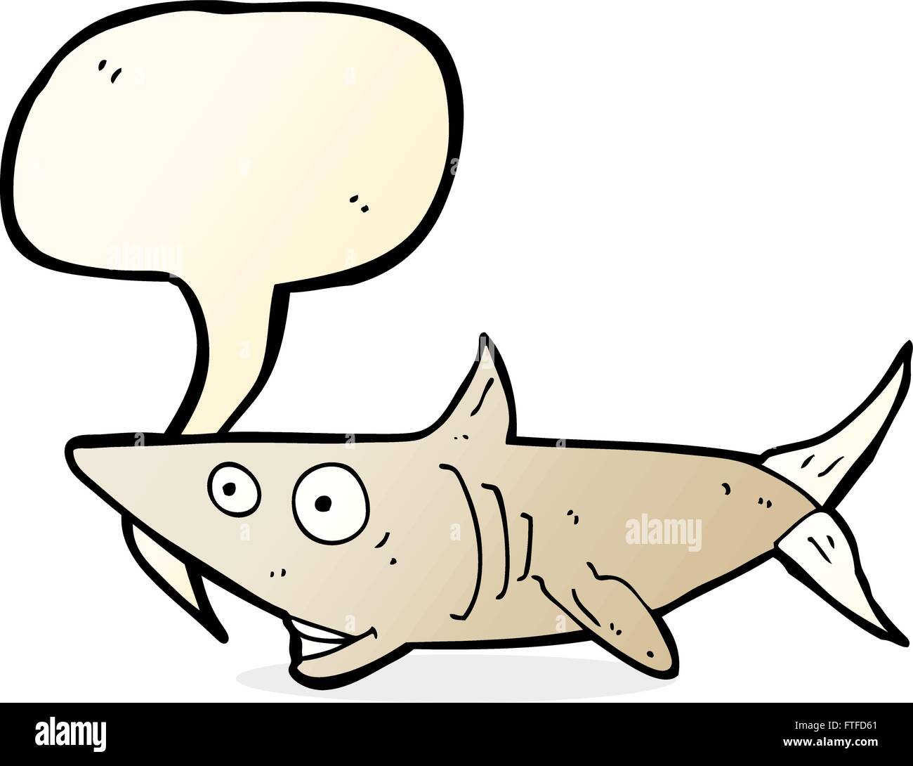 cartoon happy shark with speech bubble Stock Vector Image & Art - Alamy