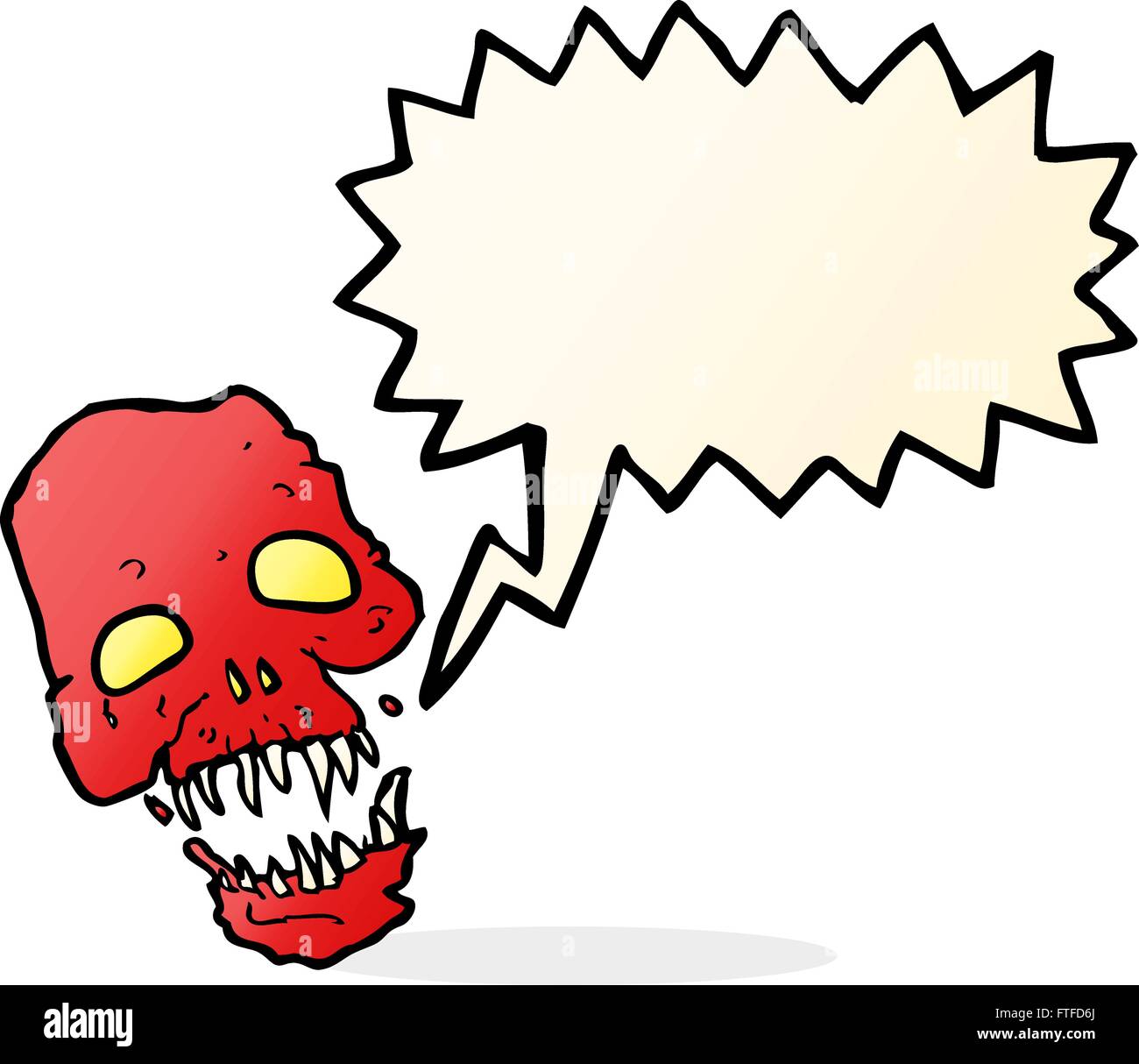 cartoon scary skull with speech bubble Stock Vector Image & Art - Alamy