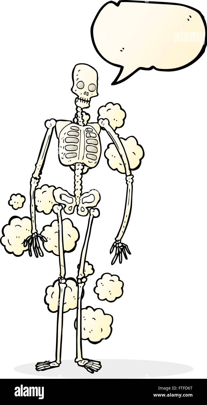cartoon dusty old skeleton with speech bubble Stock Vector Image & Art ...