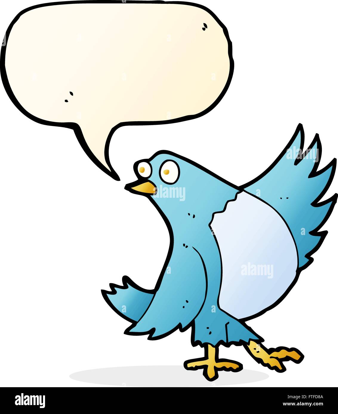 cartoon dancing bluebird with speech bubble Stock Vector Image & Art ...