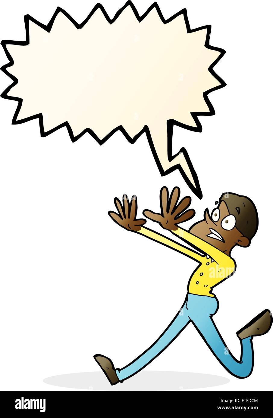 cartoon man running away with speech bubble Stock Vector Image & Art ...