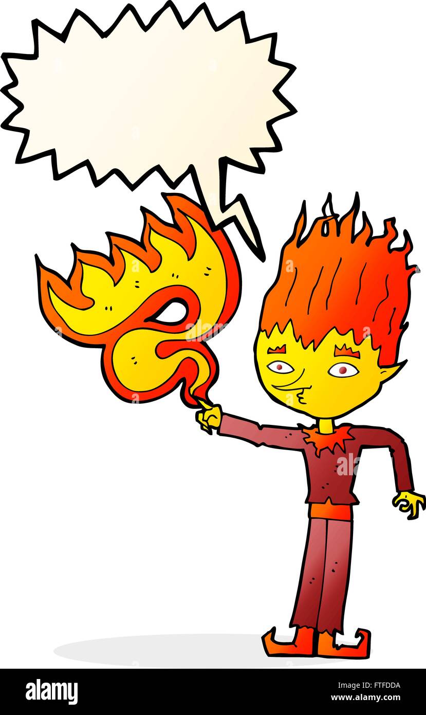 fire spirit cartoon with speech bubble Stock Vector Image & Art - Alamy