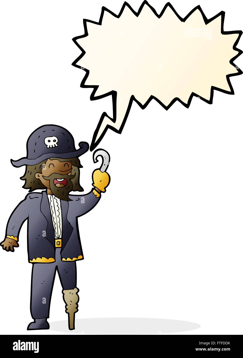 cartoon pirate captain with speech bubble Stock Vector Image & Art - Alamy
